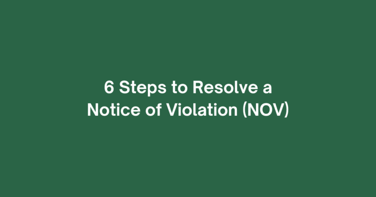 What to do if you receive a Notice of Violation